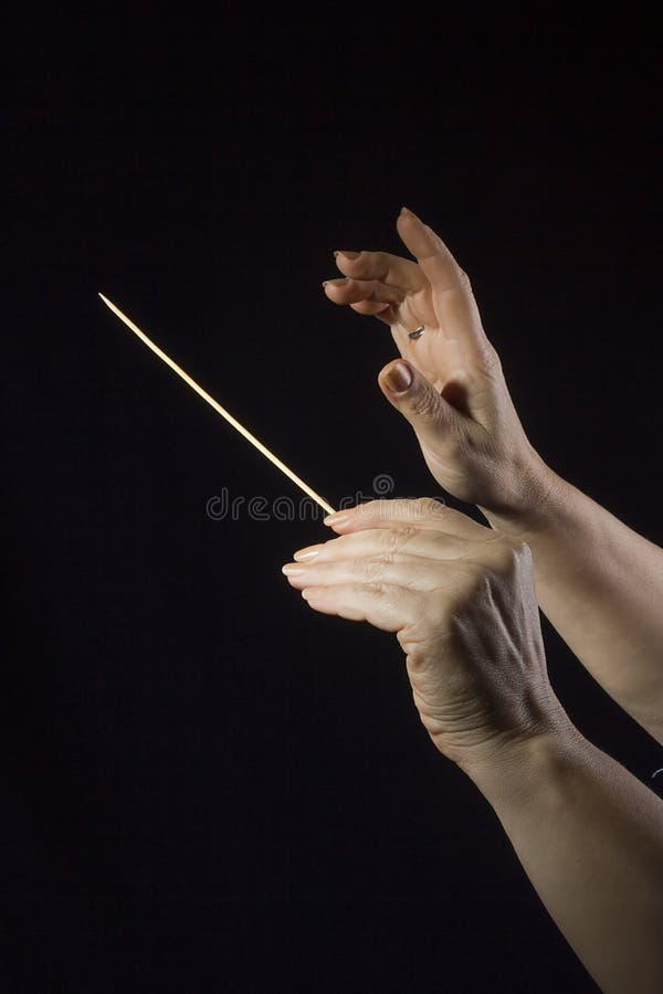 Hands of an Orchestra Conductor Stock Image - Image of stick ...