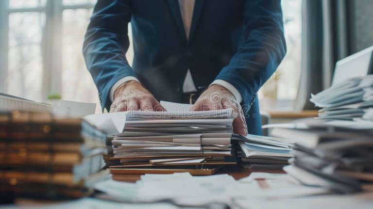 The Hands Organizing Documents. AI Generated Stock Image - Image of ...
