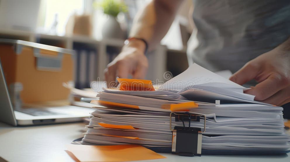 The Office Desk Clutter.AI Generated Image Stock Illustration ...