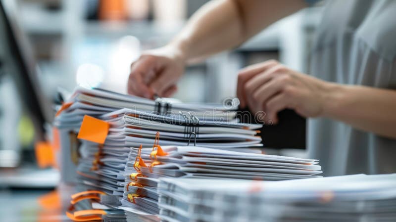 The Stack of Organized Documents.AI Generated Image Stock Image - Image ...