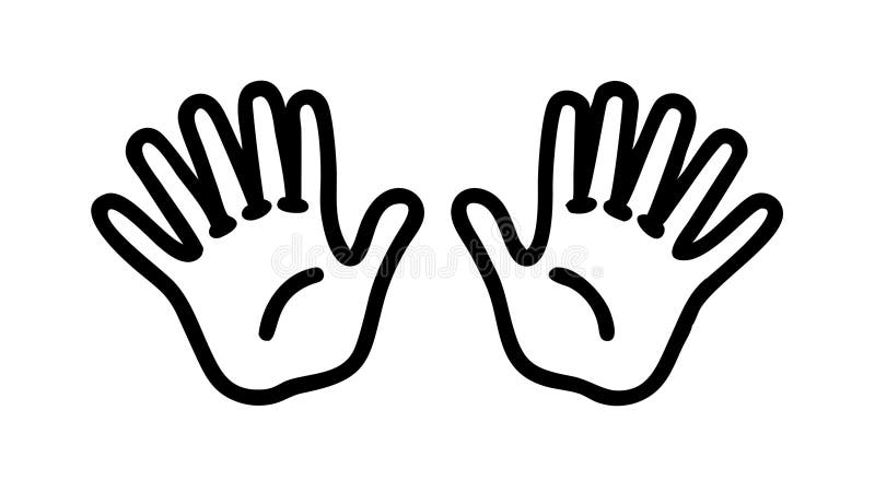Hands Outline Icon, Gesture and Interaction Symbol , Vector Design ...