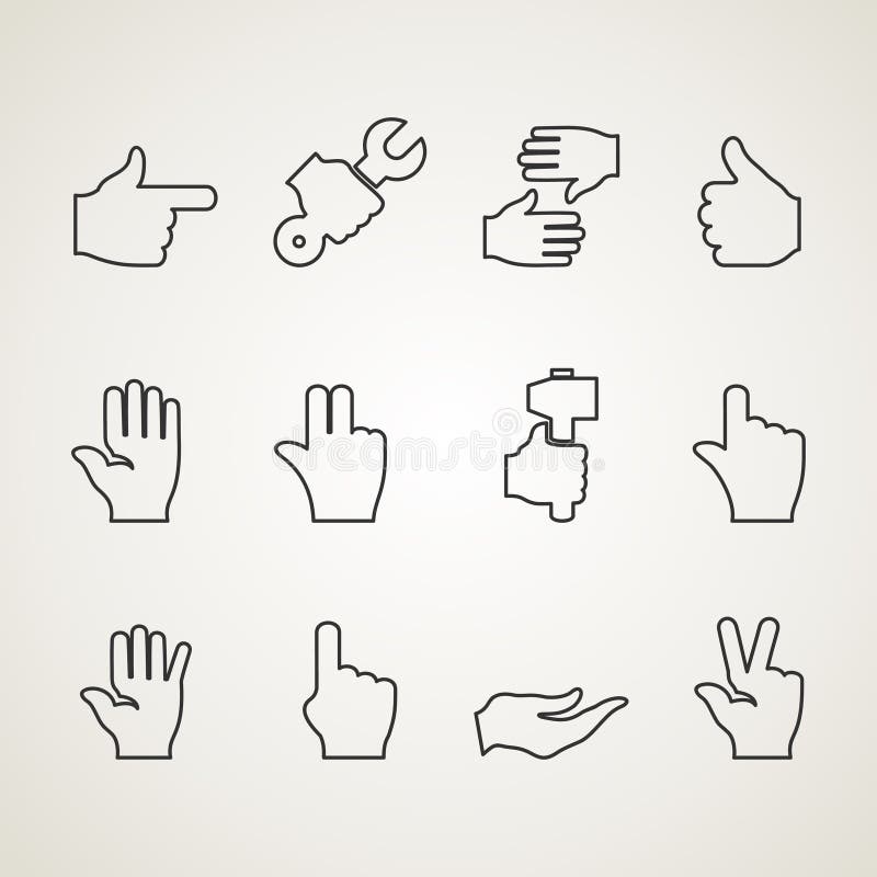 Hands outline stock vector. Illustration of element, gossip - 59432268