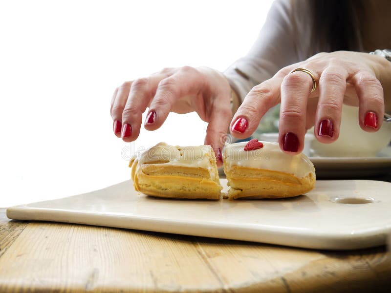 Hands Over a Cake stock photo. Image of food, taste, lunch - 49878400