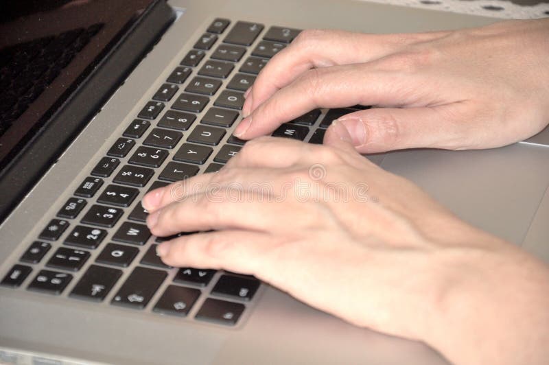 Hands over a keyboard stock photo. Image of work, writing - 103116176