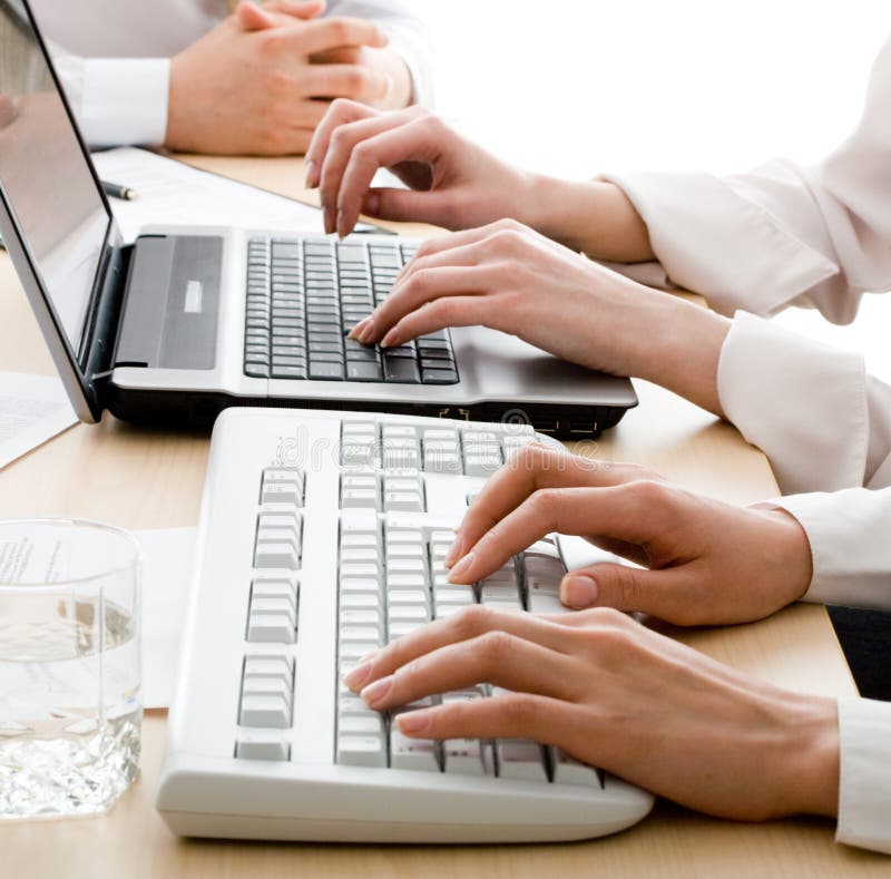 Hands over keyboards stock photo. Image of black, corporate - 10164428
