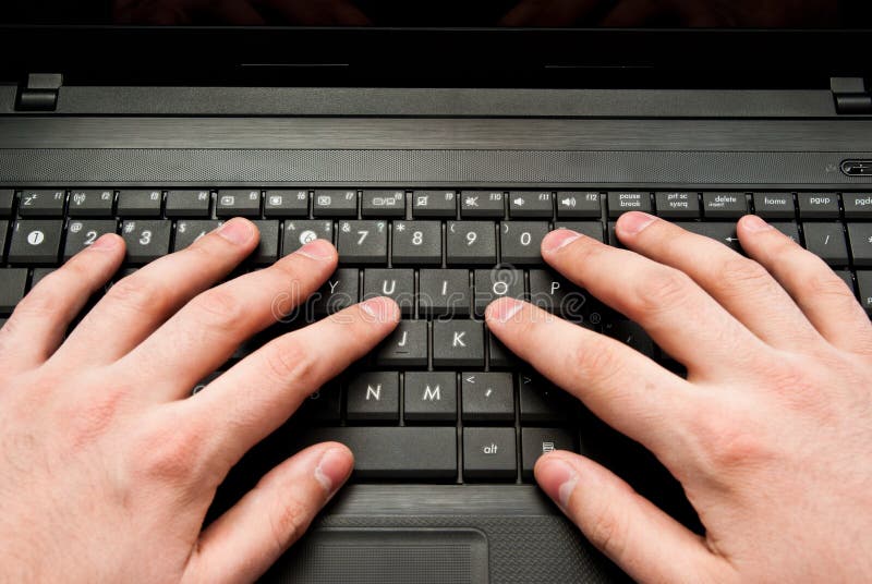 Hands over laptop stock image. Image of modern, computer - 23220503