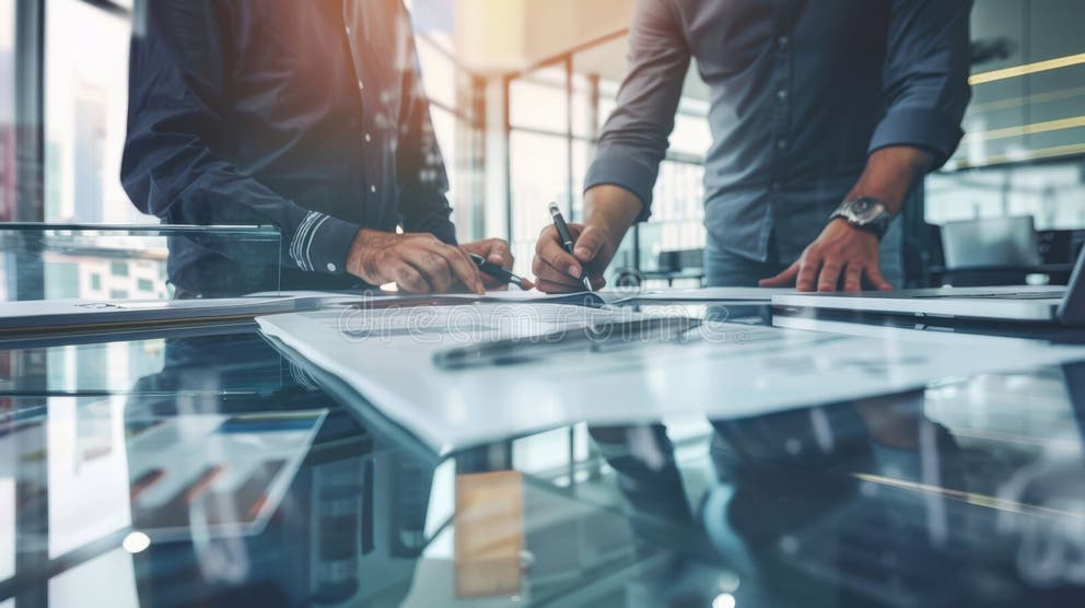 The Hands Over Office Desk.AI Generated Image Stock Photo - Image of ...