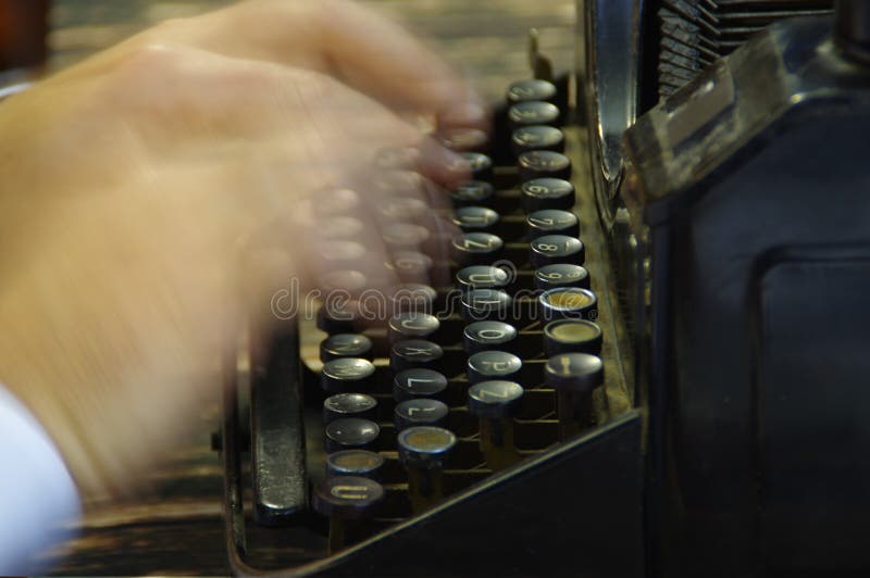 Hands over writing machine stock photo. Image of metal - 105387018