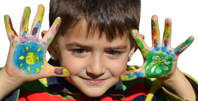 Hands in paint stock photo. Image of creativity, child - 65506216