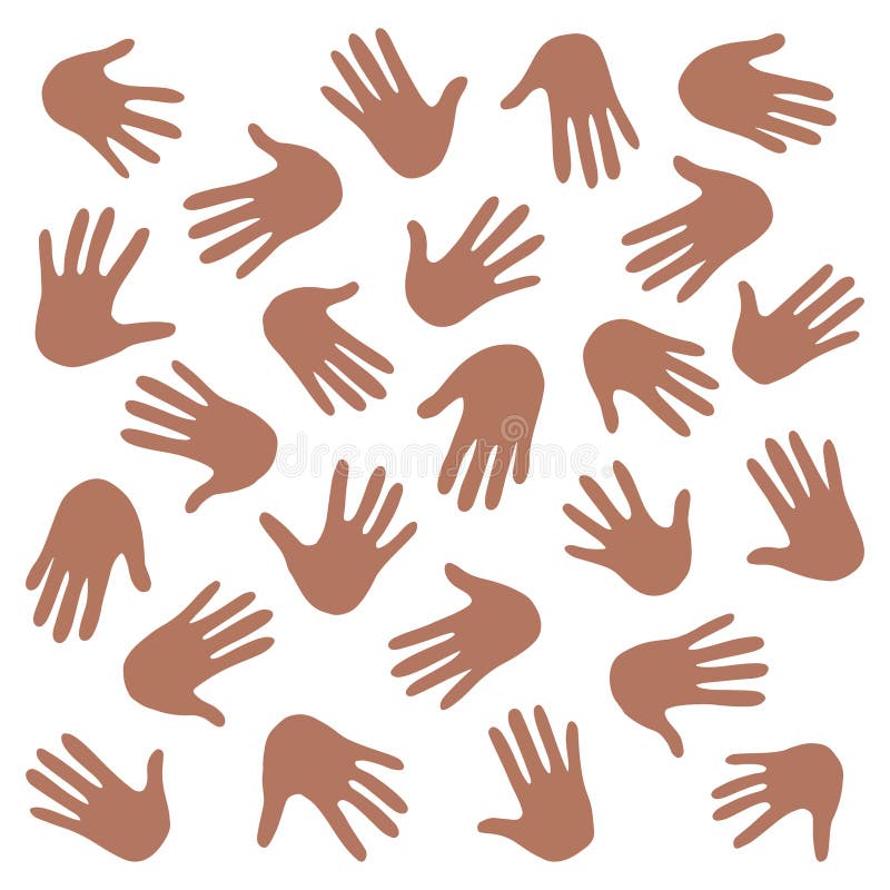 Hands Palms Isolated on White Background. Palm Pattern. Vector Flat ...