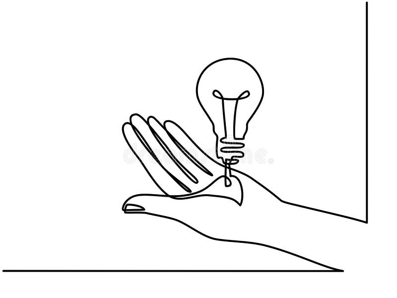 Hands Light Bulb Line Drawing Stock Illustrations – 187 Hands Light ...