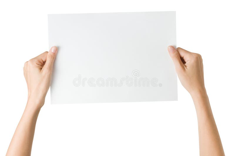 Hands with paper stock photo. Image of paper, white, board - 17332246