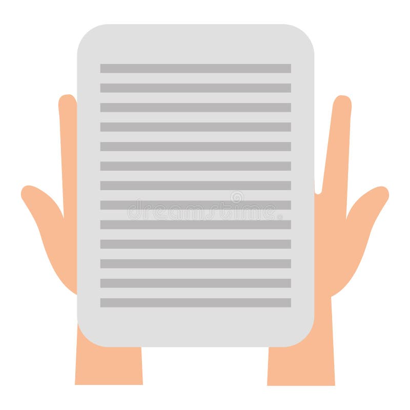 Hands with paper document stock vector. Illustration of hand - 141818047