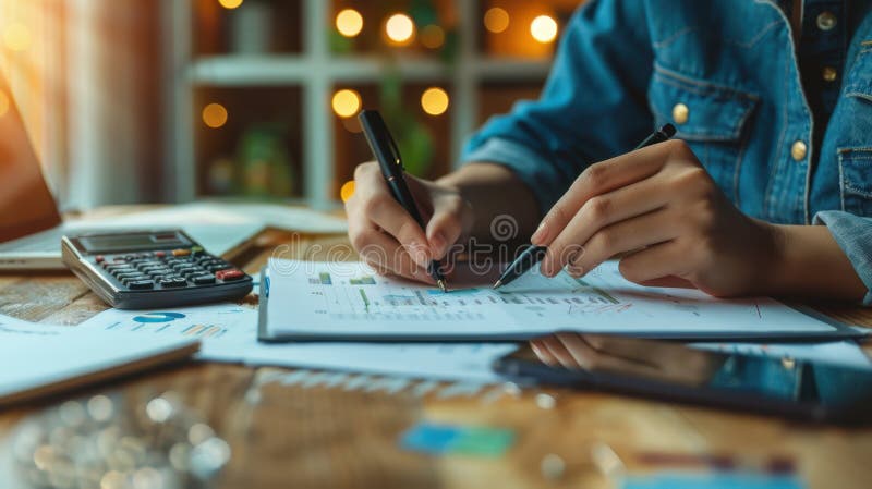 The Hands and Paperwork.AI Generated Image Stock Image - Image of work ...