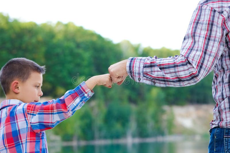 A Hands of Parent and Child in Nature in the Park Travel Stock Image ...