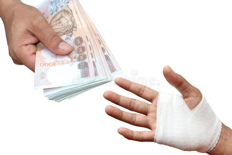 Hands Pay Money for Assured, Insurance Concept Stock Photo - Image of ...