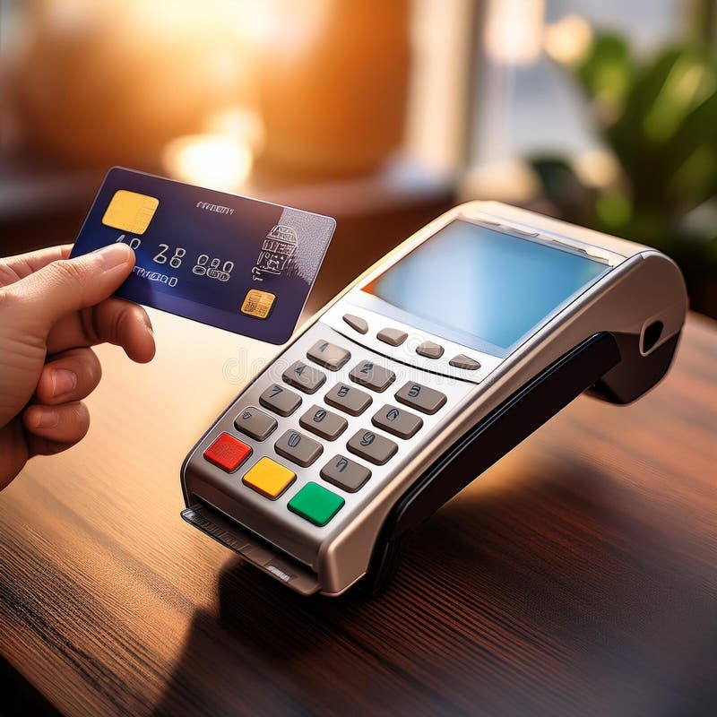 Hands Holding Credit Card and Paying, AI Generated Stock Illustration ...