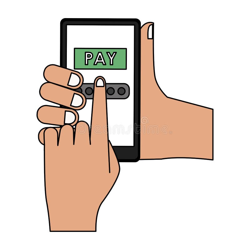 Hands Paying Online from Smartphone Stock Vector - Illustration of ...