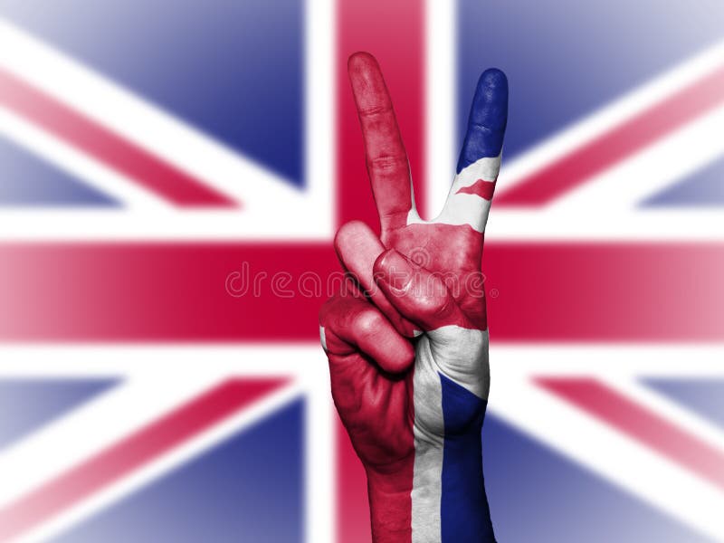 Hands With Peace Sign Against Union Jack Stock Photo - Image of symbol ...
