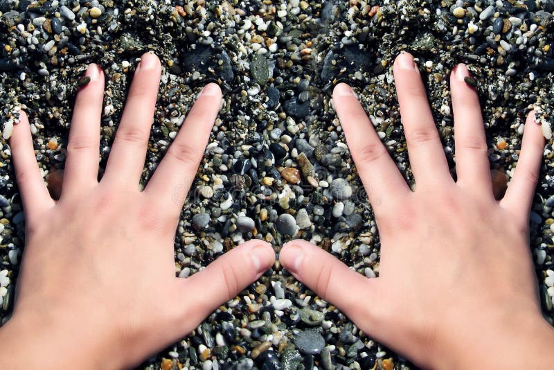 Hands on pebbles stock image. Image of pebble, sand, earth - 95390711
