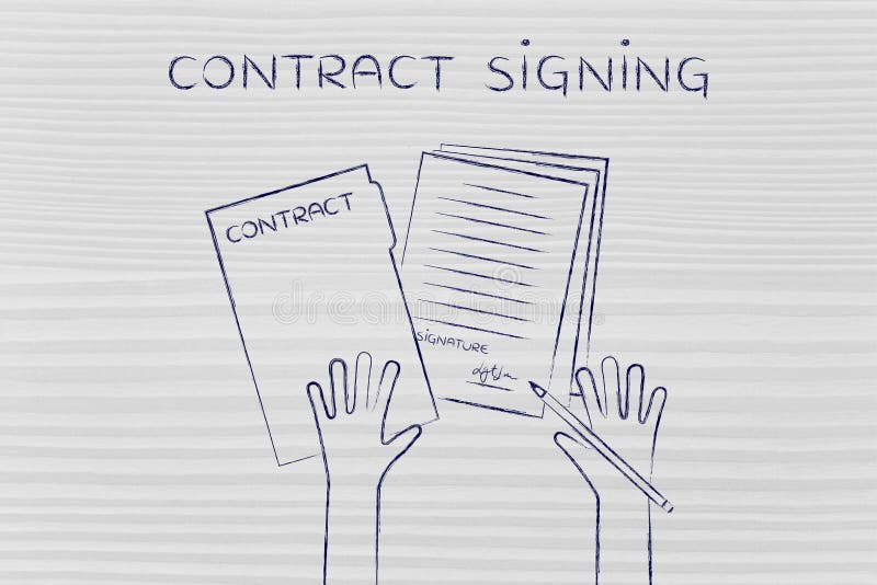Hands with Pen and Signed Documents, Contract Signing Stock ...