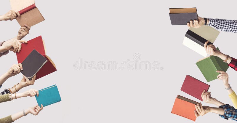 The Hands of People Hold Books Stock Photo - Image of studying, study ...