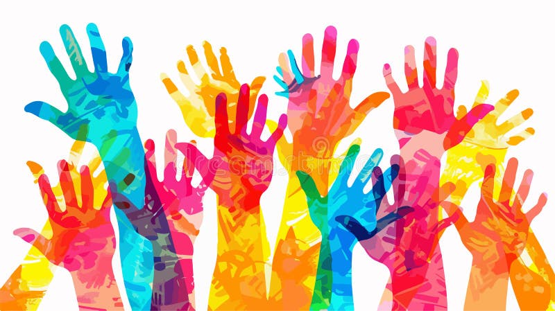 Diverse Hands Holding Together in Unity and Collaboration Stock Vector ...