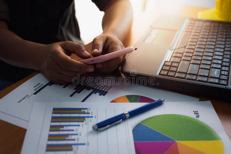 Hands of People Using Mobile Phone on Office Desk Stock Photo - Image ...