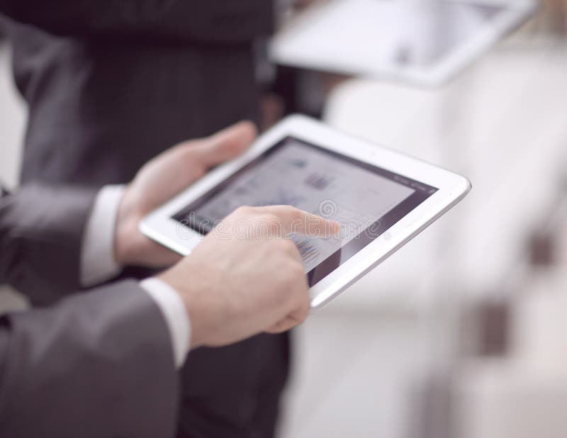 Hands of People Working with Tablet Computer. Technology Stock Photo ...