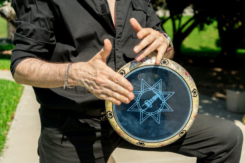 Hands of a Percussionist Playing His Derbake or Darbuka of Arabic ...