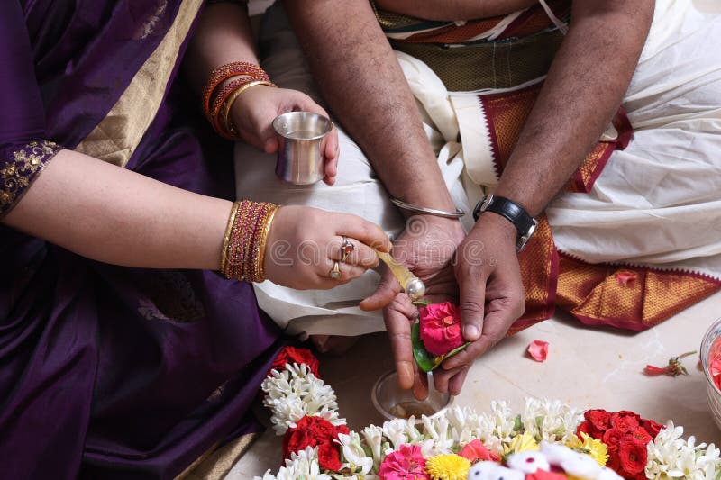 Hands performing pooja stock image. Image of hand, milk - 295429503