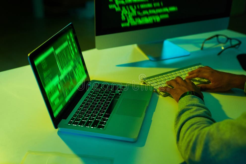 Hands, Person or Hacker Stealing on Computer for Cybercrime Scam ...