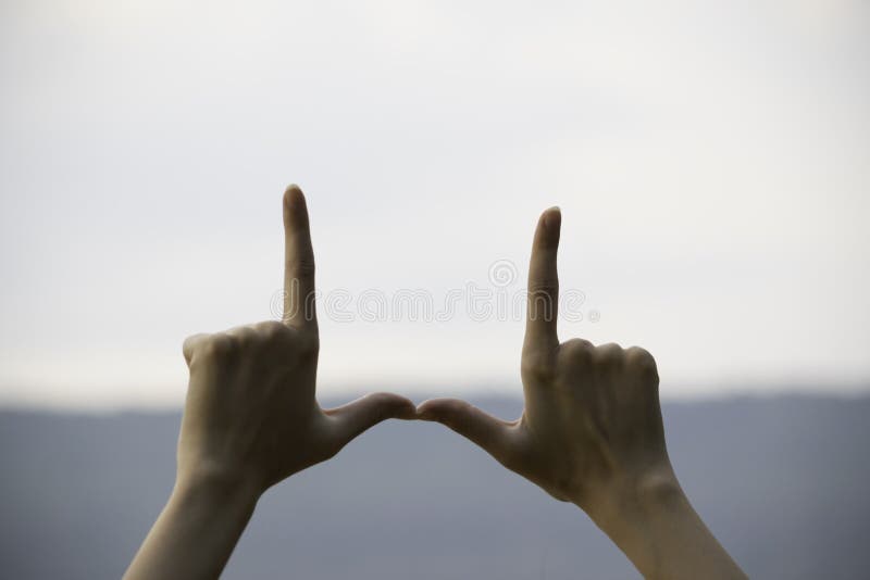 Hands of Person Making Frame Distance or Symbol in Nature Stock Photo ...