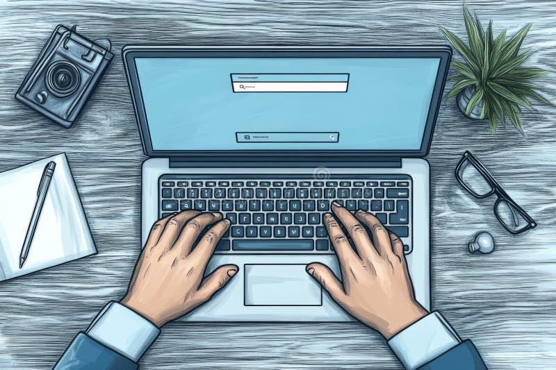 The Hands of a Person are Seen in Close Proximity As they Manipulate UI ...