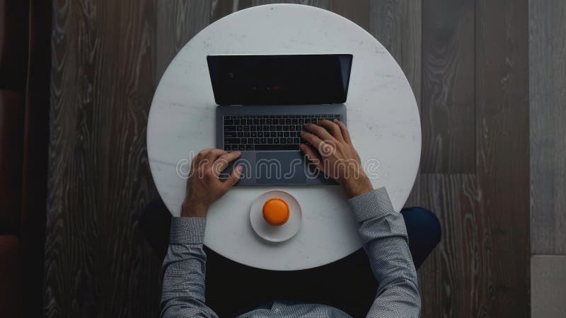 The Hands Typing on Laptop.AI Generated Image Stock Image - Image of ...