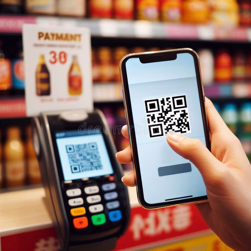 Hands and Phone Close-up, Scanning QR Code on Mobile Phone, Paying in ...