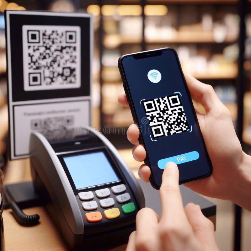 Hands and Phone Close-up, Scanning QR Code on Mobile Phone, Paying in ...