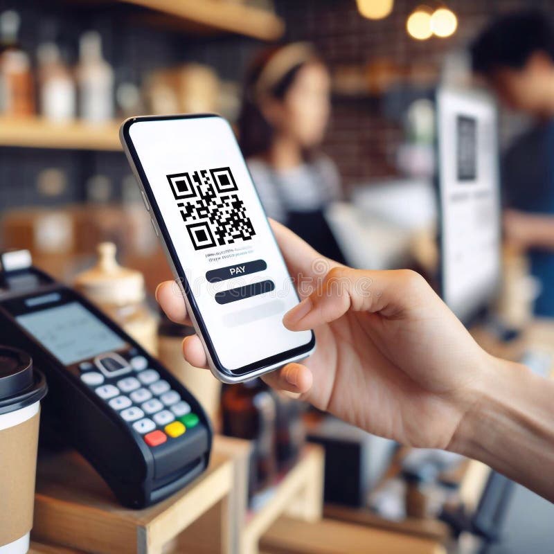 Hands and Phone Close-up, Scanning QR Code on Mobile Phone, Paying in ...