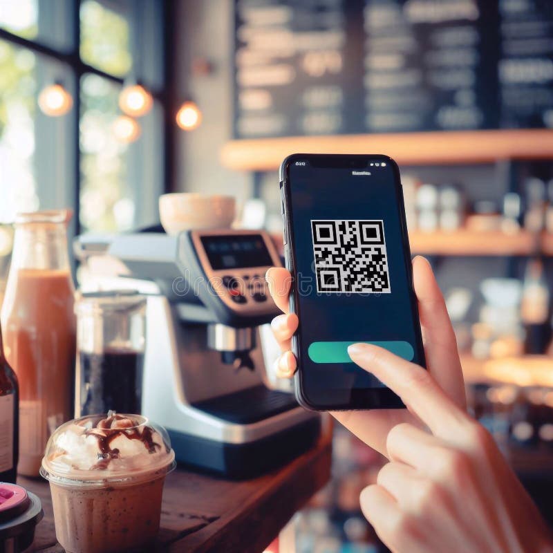 Hands and Phone Close-up, Scanning QR Code on Mobile Phone, Paying in ...
