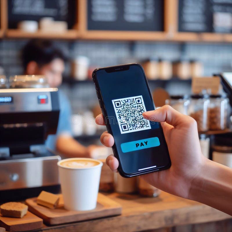 Hands and Phone Close-up, Scanning QR Code on Mobile Phone, Paying in ...