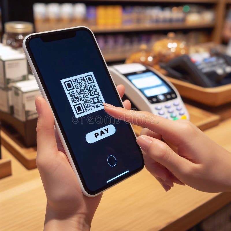 Hands and Phone Close-up, Scanning QR Code on Mobile Phone, Paying in ...