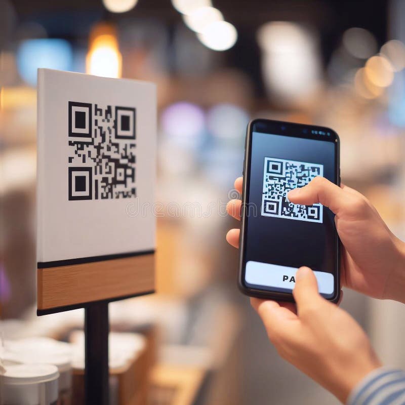 Hands and Phone Close-up, Scanning QR Code on Mobile Phone, Paying in ...