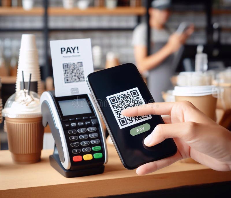 Hands and Phone Close-up, Scanning QR Code on Mobile Phone, Paying in ...