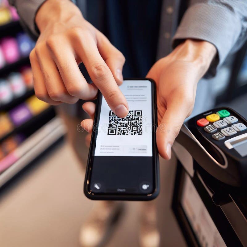 Hands and Phone Close-up, Scanning QR Code on Mobile Phone, Paying in ...