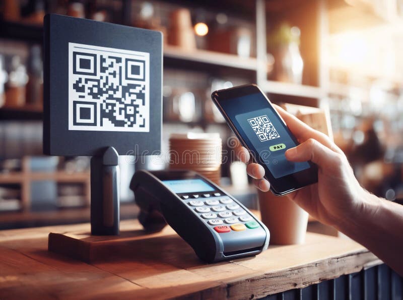 Hands and Phone Close-up, Scanning QR Code on Mobile Phone, Paying in ...