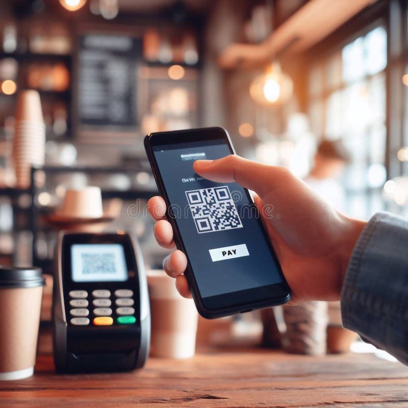 Hands and Phone Close-up, Scanning QR Code on Mobile Phone, Paying in ...