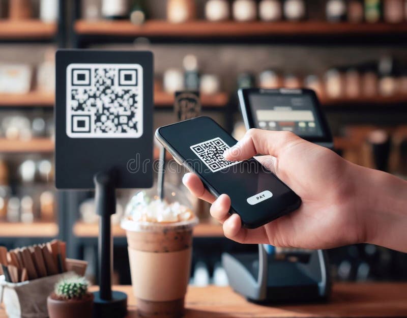 Hands and Phone Close-up, Scanning QR Code on Mobile Phone, Paying in ...