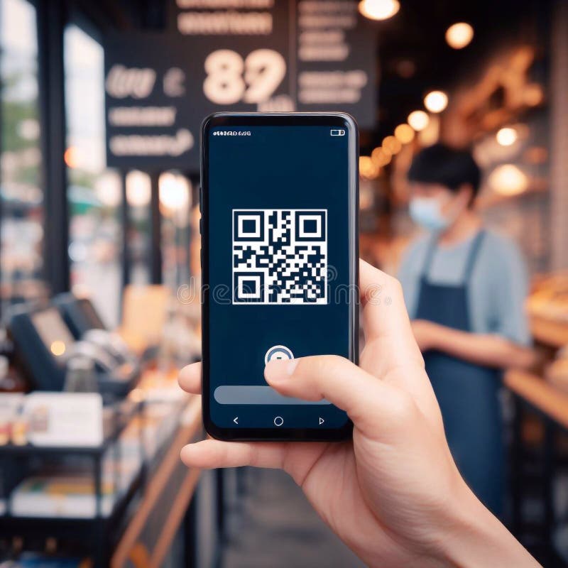 Hands and Phone Close-up, Scanning QR Code on Mobile Phone, Paying in ...