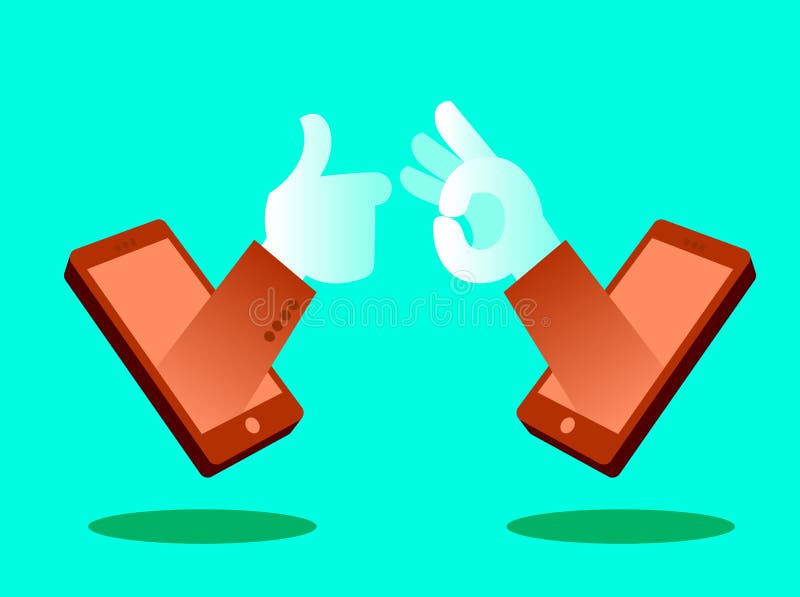 Hands of the Phone Shows OK! Stock Vector - Illustration of shopping ...