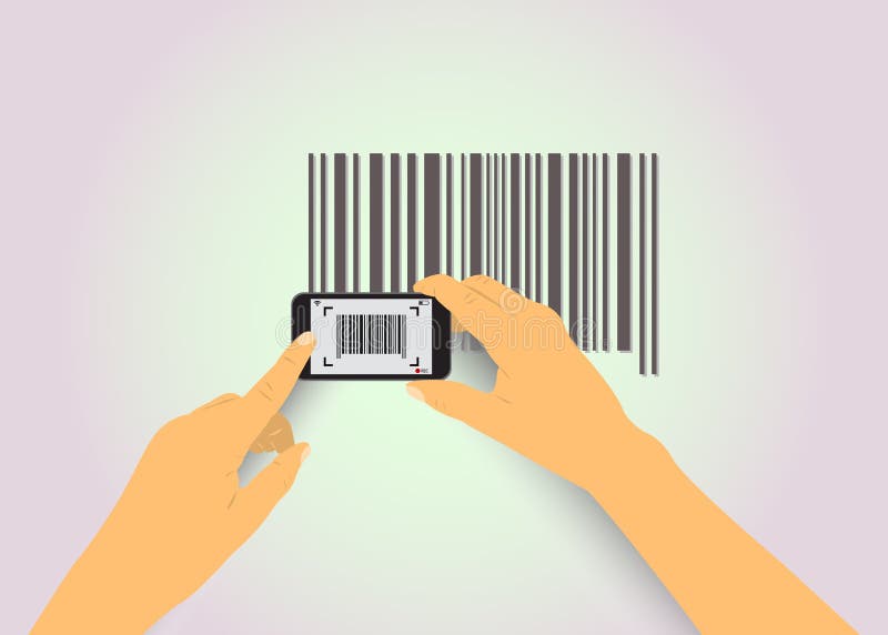 Hands photographed barcode stock vector. Illustration of page - 64830655